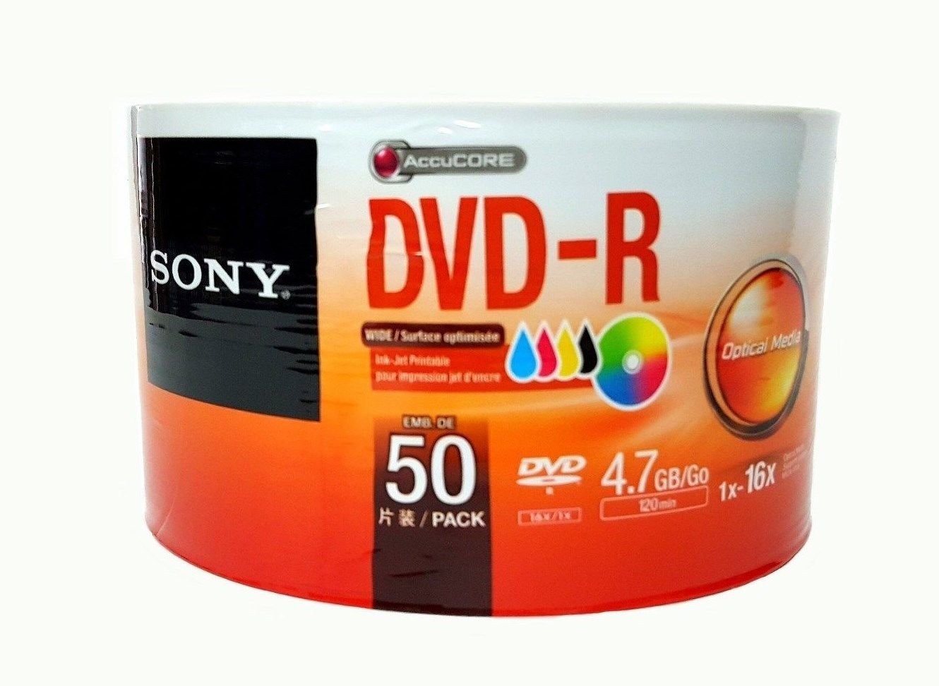 Sony 50 Pack DVD-R DVDR White Inkjet Hub Printable 16X 4.7GB 120min Blank Media Disc : Amazon.in ...