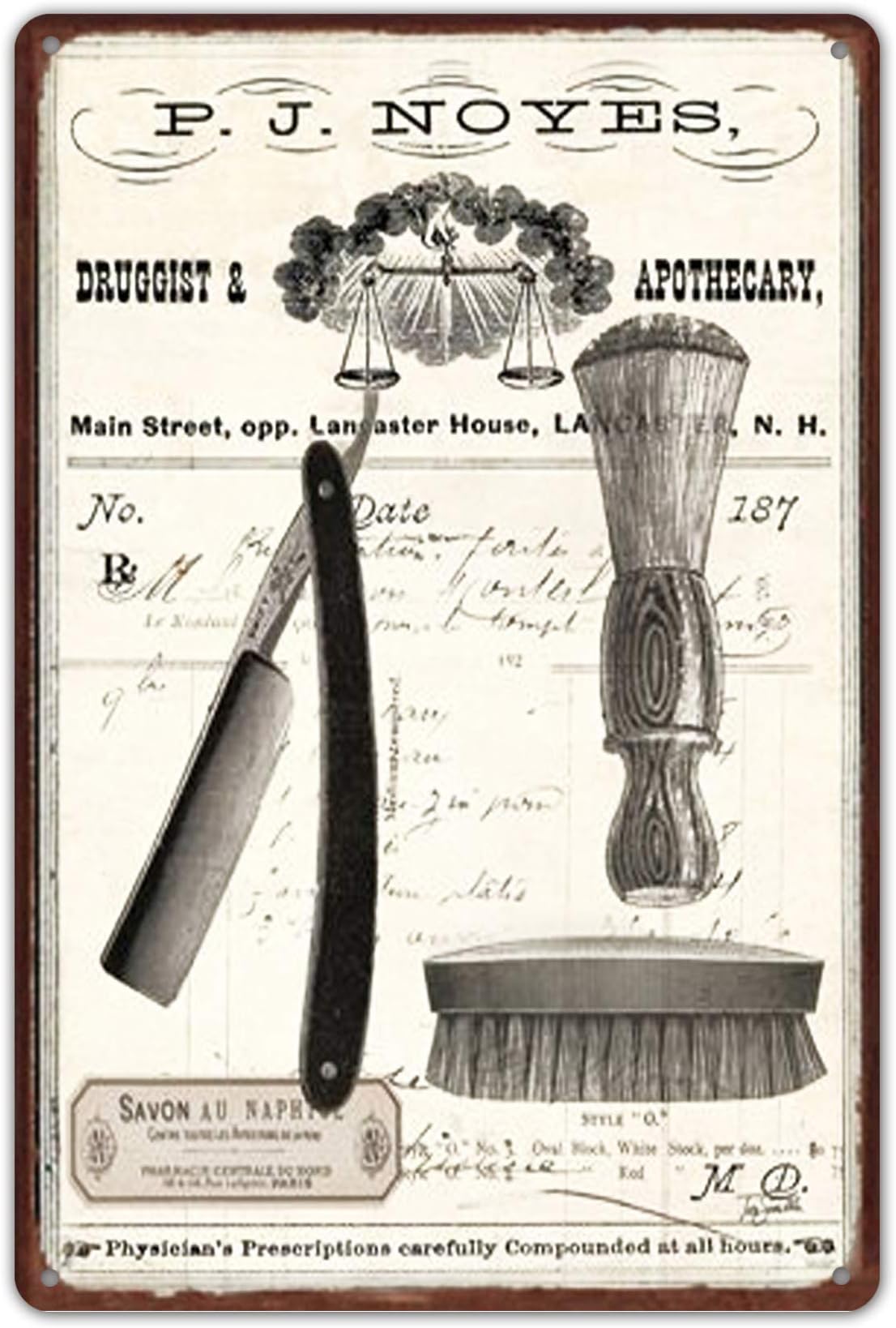 Amazon.com: ZMKDLL Barber Shop Tin Metal Sign Barbers Pole Striped Hair ...