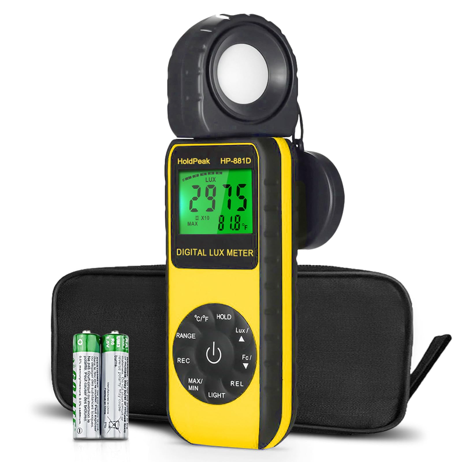Amazon.com: HOLDPEAK 881D Illuminance Light Meter, Digital Lux Foot ...