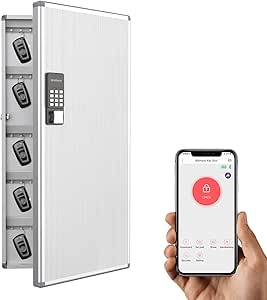 WeHere Smart Key Lock Box (120 Keys) with APP, Key Cabinet Wall Mount ...