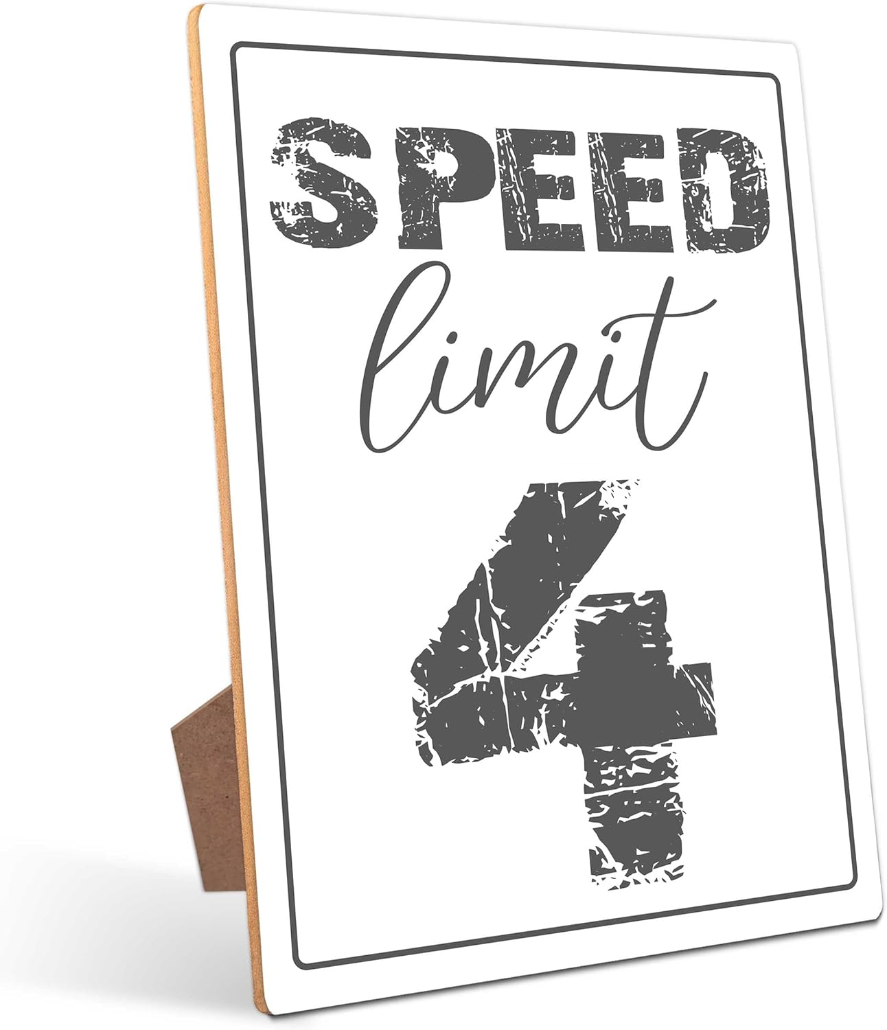 Amazon.com: Speed Limit 4 Sign - Fast Four Birthday Decorations, Race ...