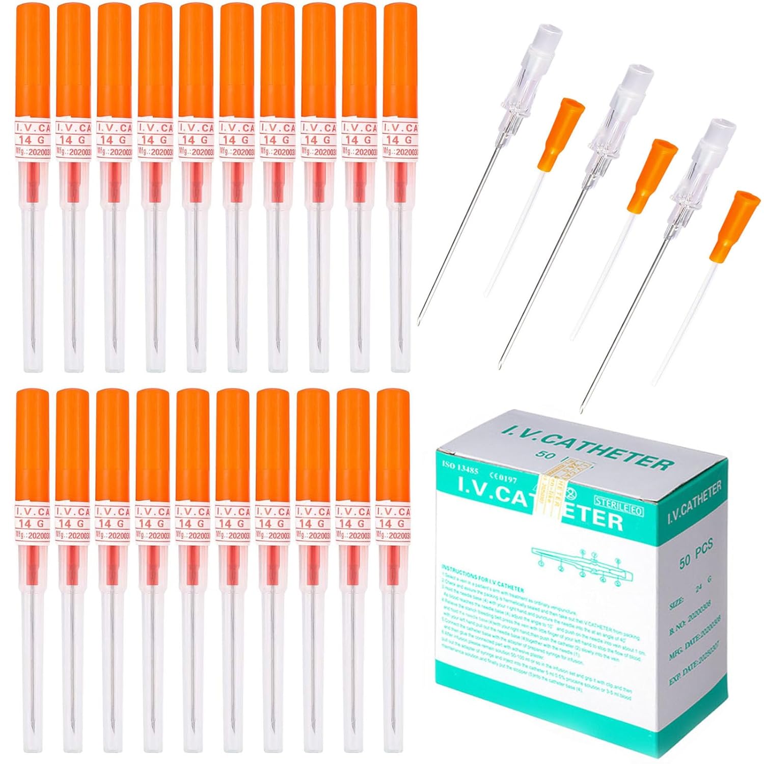 Amazon.com: 100pcs Catheter Piercing Needles, Body Piercing Needle IV ...