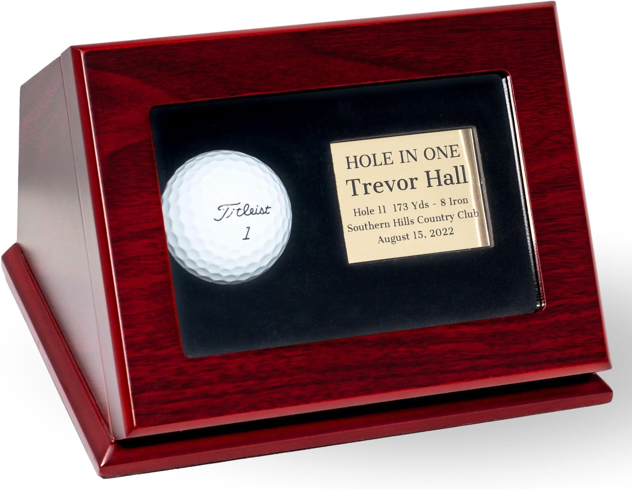Amazon.com: Hole-in-One Wooden Golf Ball Display Case with Custom ...