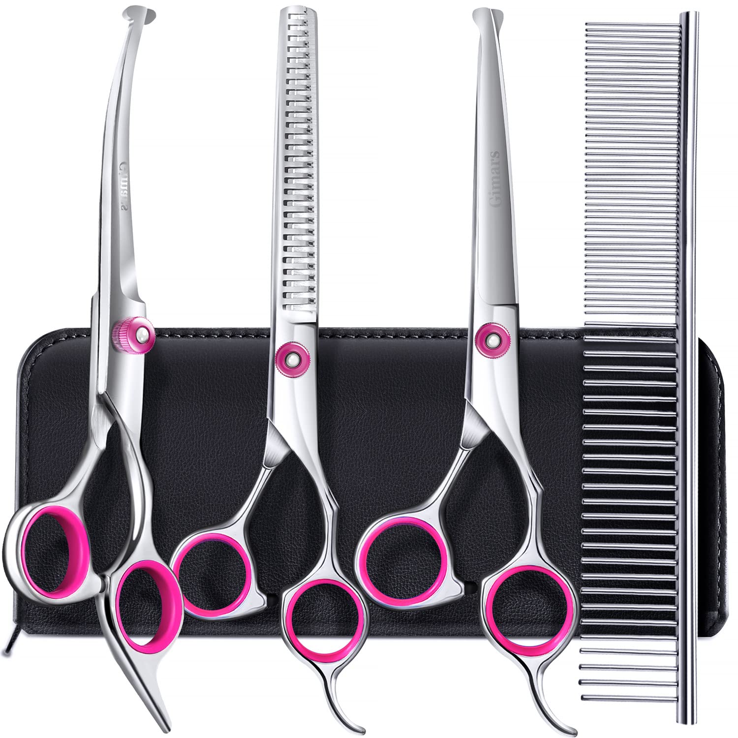 Amazon.com: Gimars Dog Grooming Scissors Kit Professional 4CR with ...