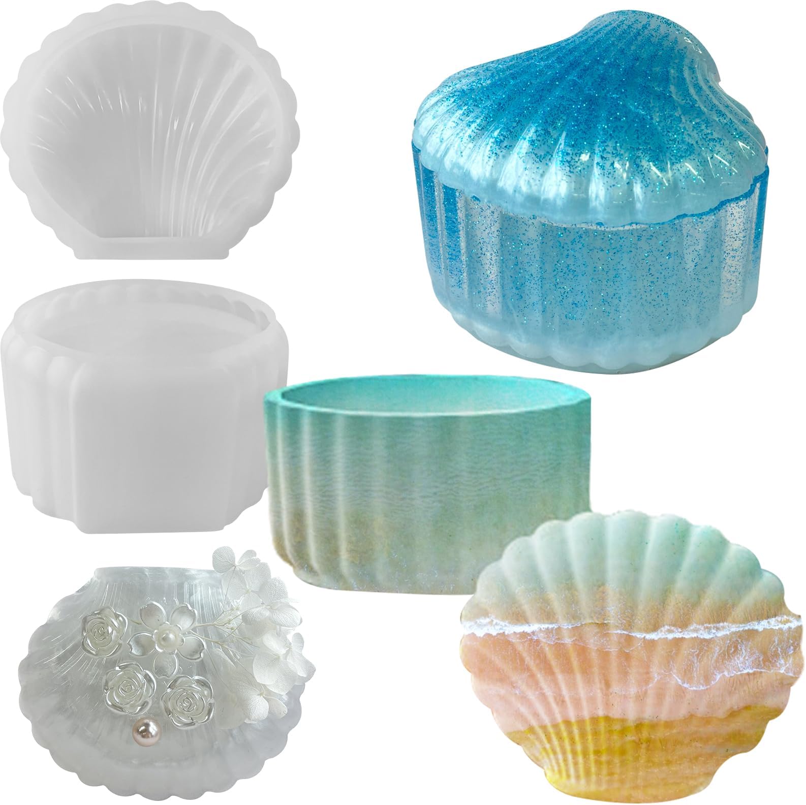 Amazon.com: Big Stackable Heart Storage Box Resin Mold with 1 lid ...