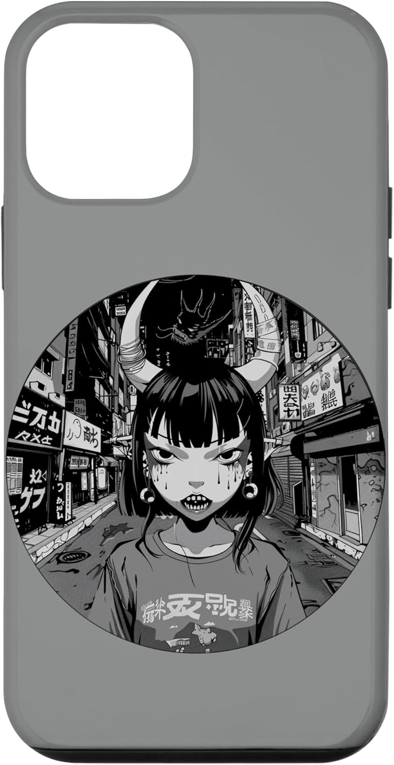 Amazon.com: iPhone 12 mini Dark Manga Demon Girl, Gothic Horror Art ...