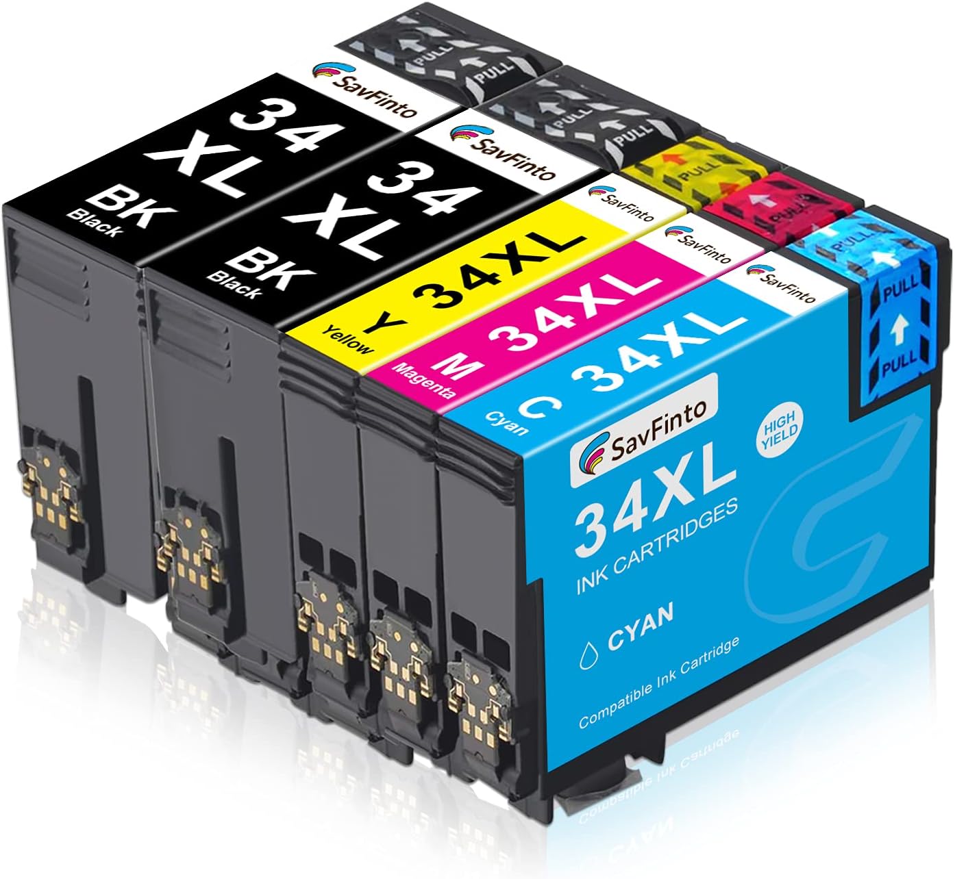 SavFinto 34XL Ink Cartridges Compatible Replacement for Epson 34 Ink ...
