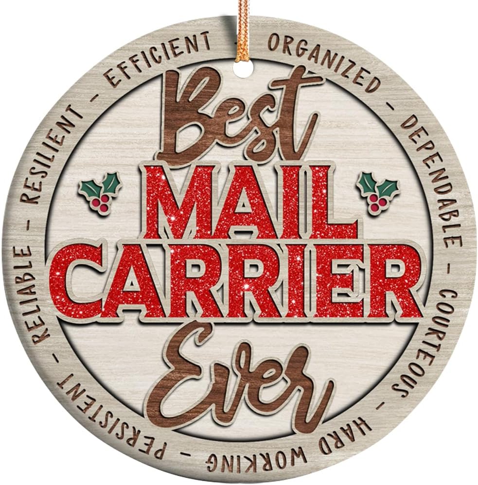 Amazon.com: Velyra Best Mail Carrier Ever Ornament – Postal Worker 2025 ...