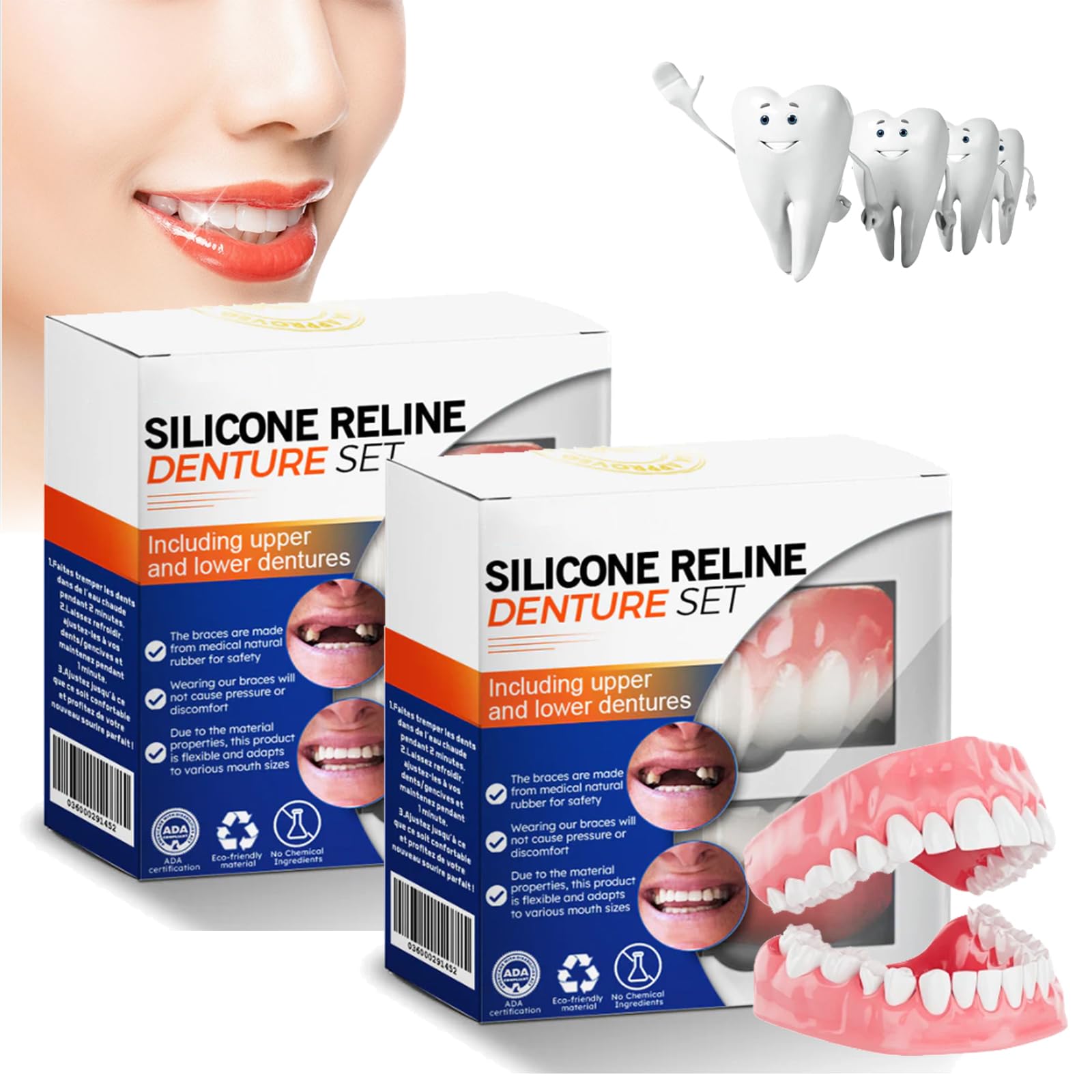 Bikenda Silicone Relinedenture Set, Furzero Denture Reline Kit ...