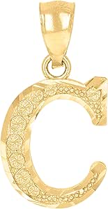 Amazon.com: SB Jewelers 10k Yellow Gold Unisex Initial C Alphabet Charm ...