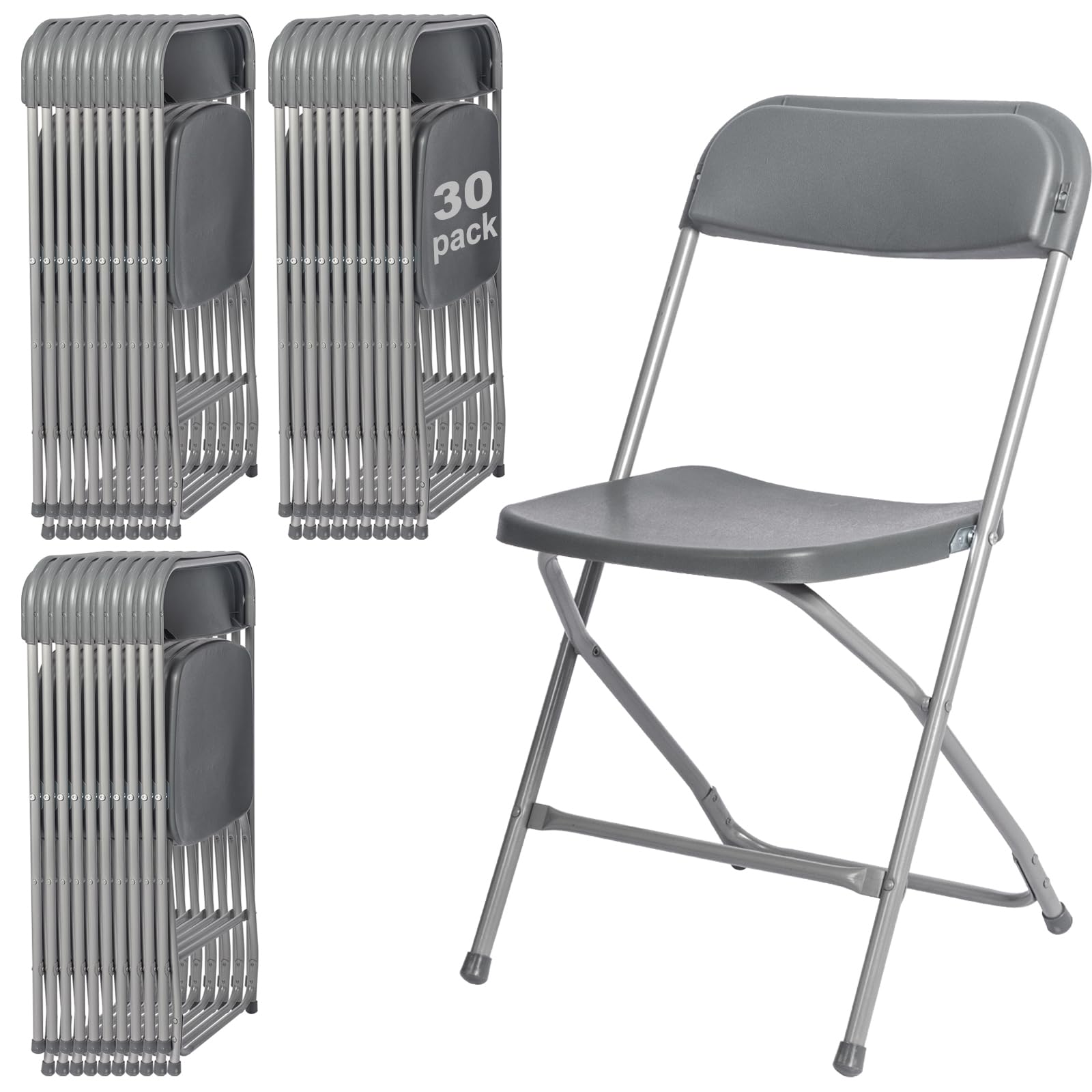 Amazon.com: SEALAMB Commercial Grade 30 Pack Grey Plastic Stackable ...