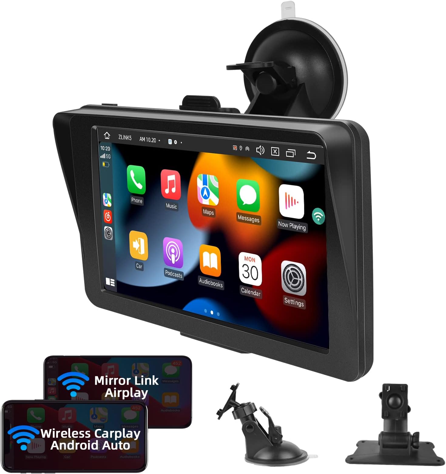 Podofo Estéreo para Coche con Pantalla táctil con CarPlay/Android Auto ...
