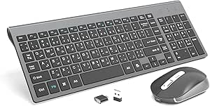 CREATMOR Wireless Keyboard and Mouse Arabic/English,Ultra Thin Design ...