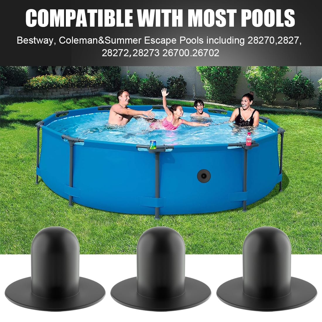 Snapklik.com : 6 Pack Pool Wall Plug, Swimming Pool Pump Strainer Hole ...