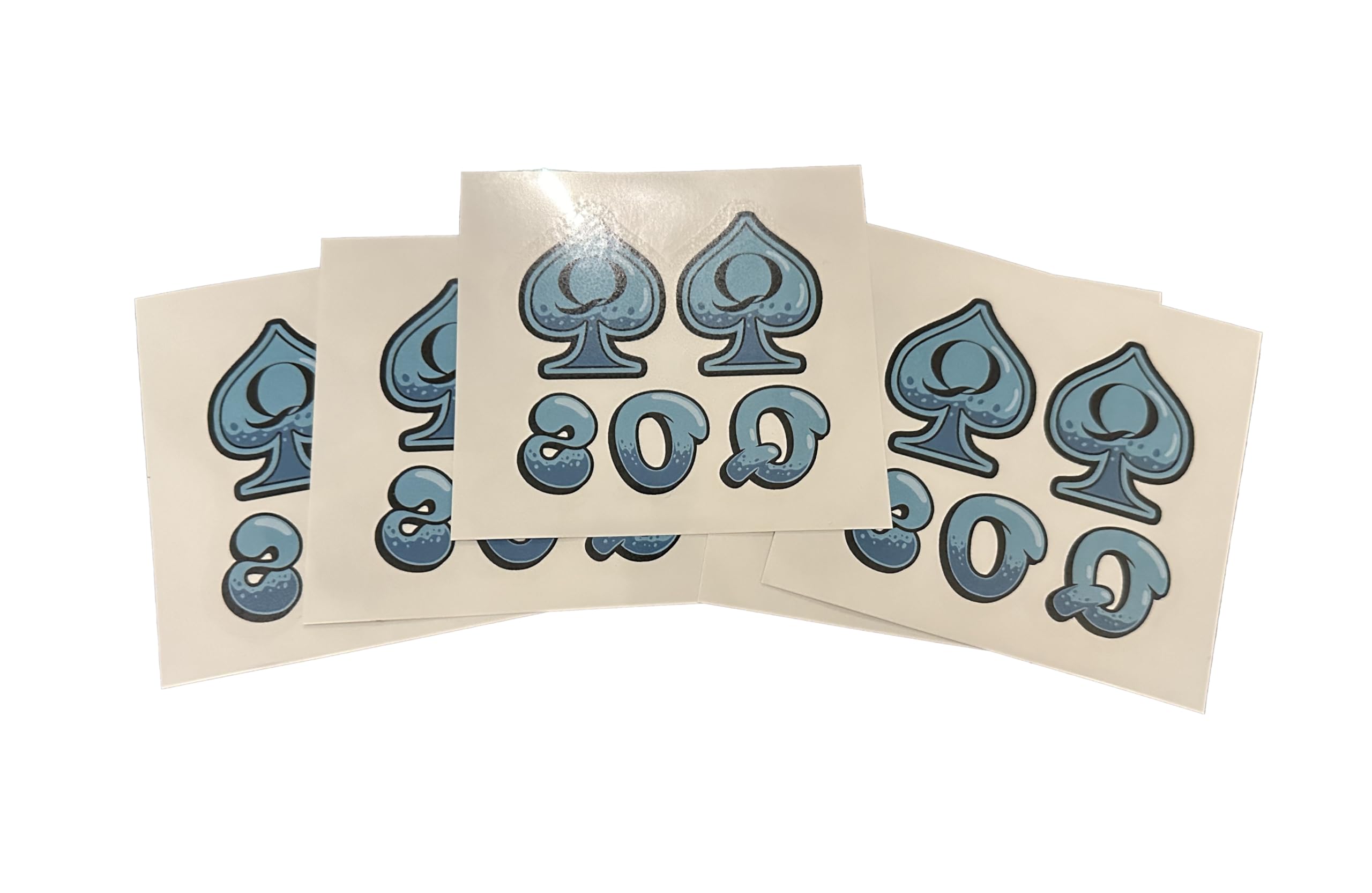 Amazon.com : 5 - Sheet Blue QOS Tattoo Set with Queen of Spades Symbol ...