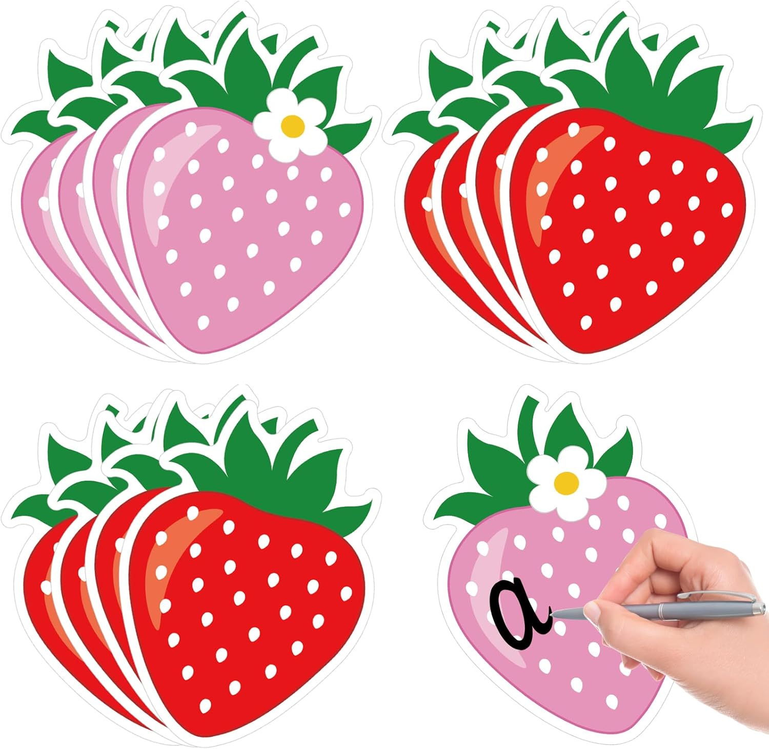 Amazon.com: 70PCS Strawberry Cutouts Birthday Bulletin Board ...