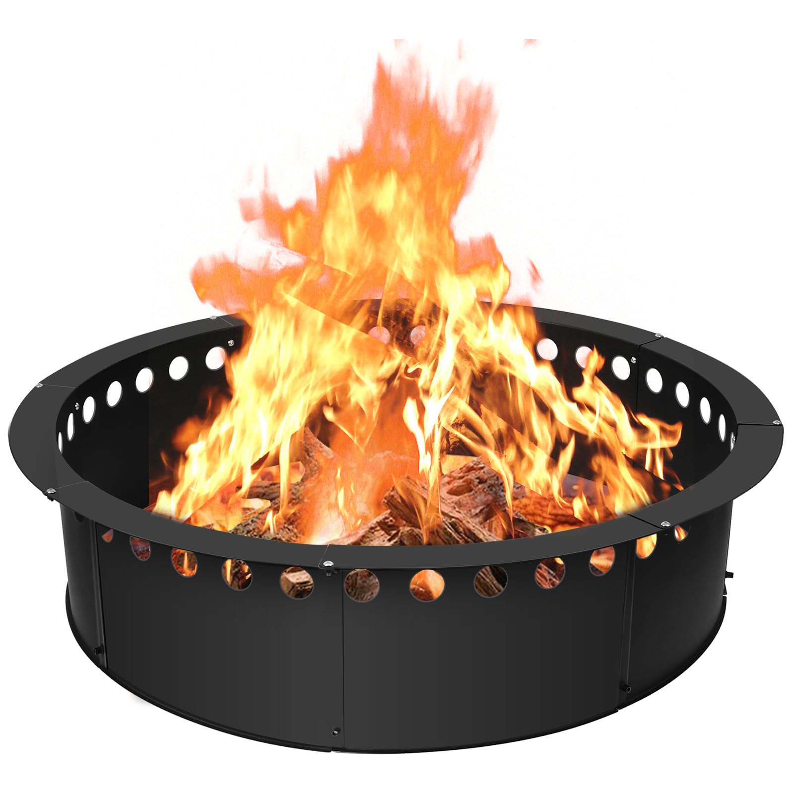 Fire Pit Ring for Outside, Heavy-Duty Steel Fire Ring, 36In Inner/40In ...