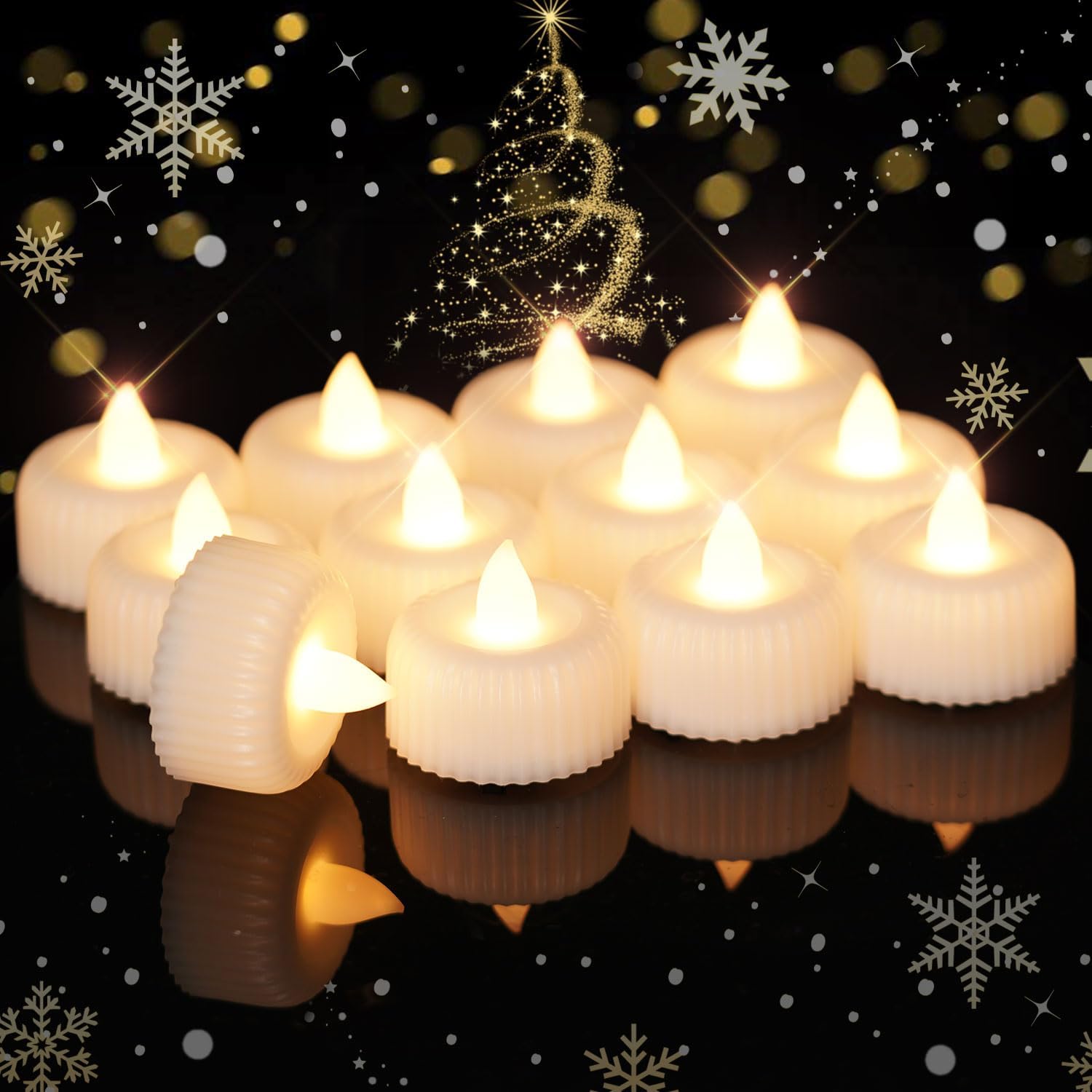 Amazon.com: Raycare 24Pack Flameless LED Tea Lights Battery Operated ...