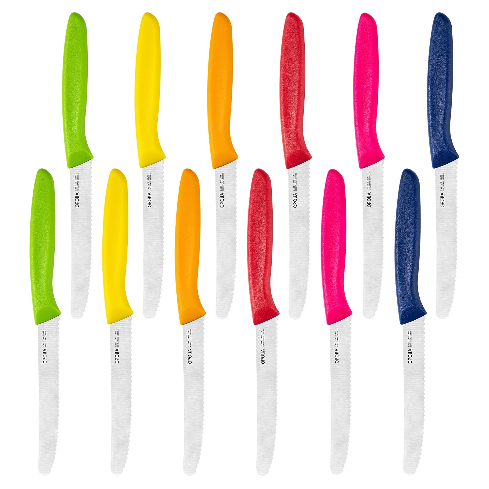 Amazon.com: OPOLIA Steak Knives Set of 12, Serrated Steak Knives ...