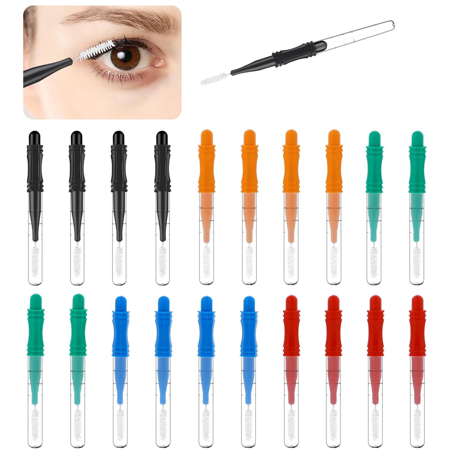 Amazon.com: 20 PCS Colorful Brow Lamination Brush Micro Eyebrow Brush ...