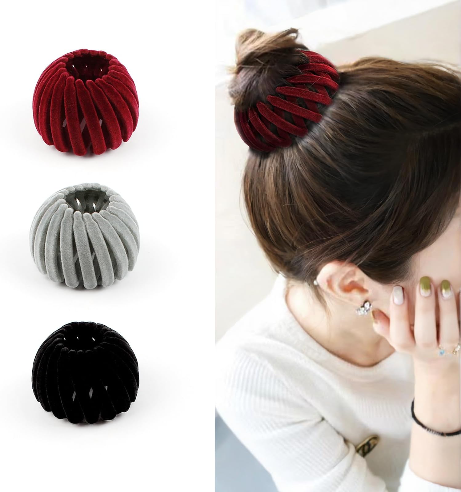 Amazon.com : Bird Nest Magic Hair Clip - Expandable Hair Bun Maker Hair ...