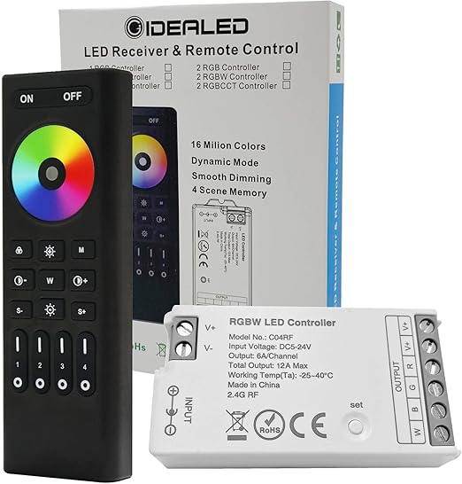Amazon.com: GIDEALED RGBW LED Controller with 4 Zones RF 2.4GHz ...