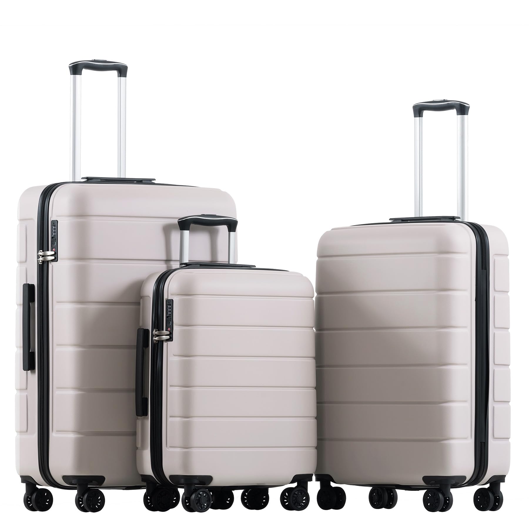 Amazon.com | FORESEE 3 Piece Luggage Set, ABS Lightweight Carry on Suitcase Sets with Spinner ...