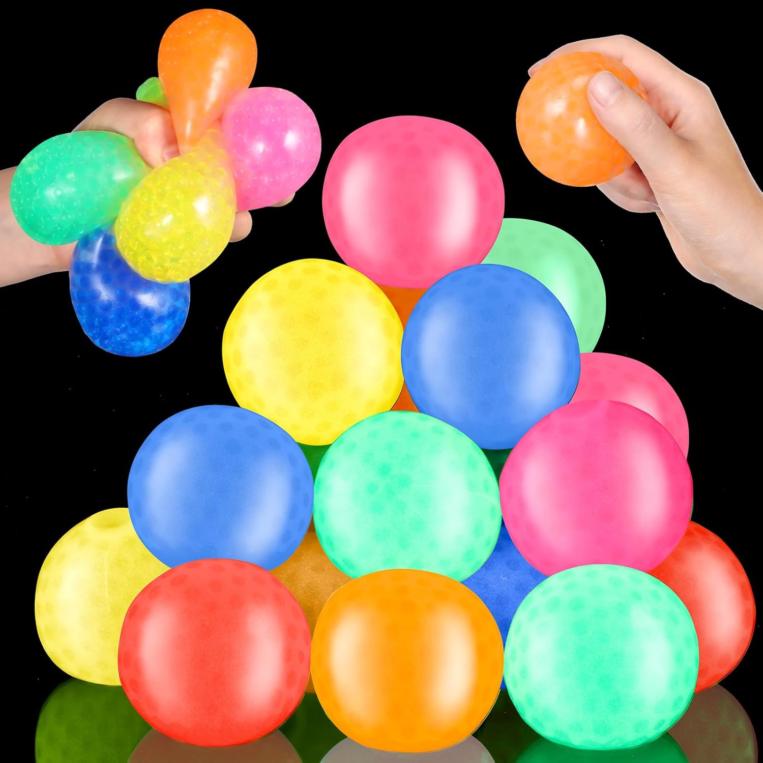 Amazon.com: Silipull 24 Pcs Glow in The Dark Sticky Balls Sticky Stress ...