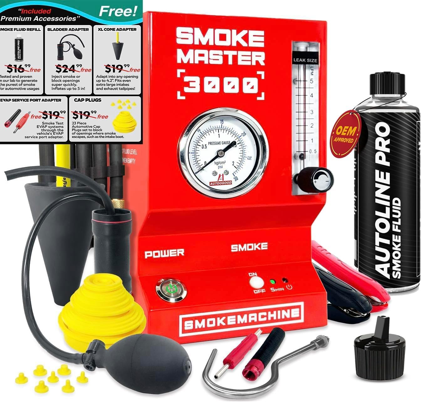 Amazon.com: Automotive Smoke Machine - EVAP Leak Detector with Built-in ...