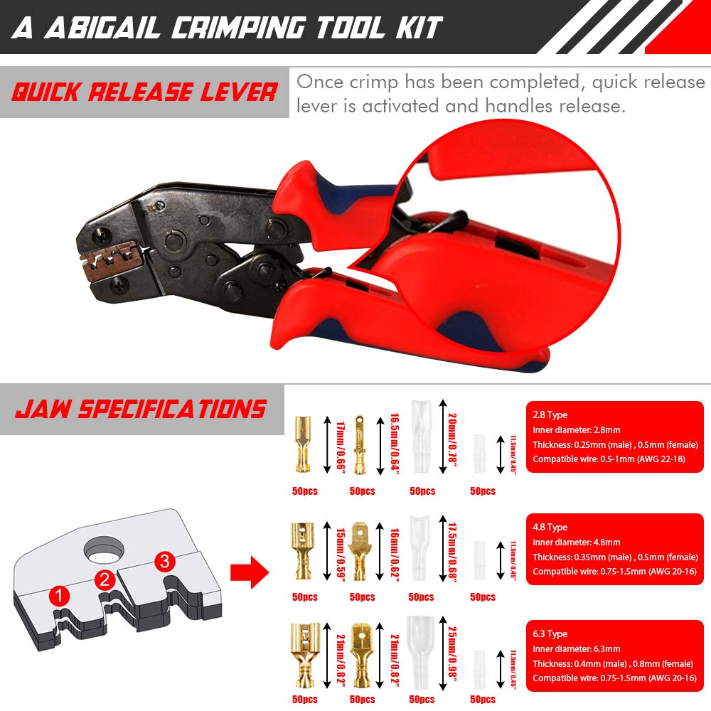 Buy Wire Terminals Crimping Tool Kit, Self-Adjusting Automatic ...