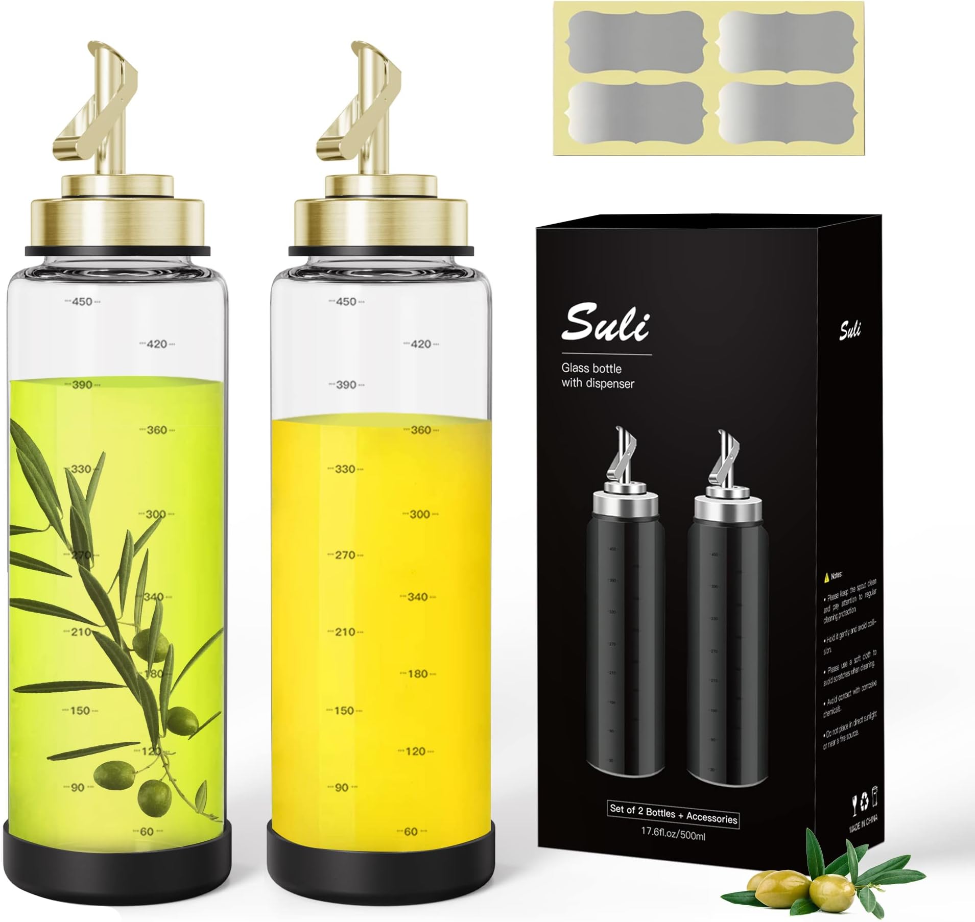 Amazon.com: Olive Oil and Vinegar Dispenser Set(4 pack),18 oz Cooking ...