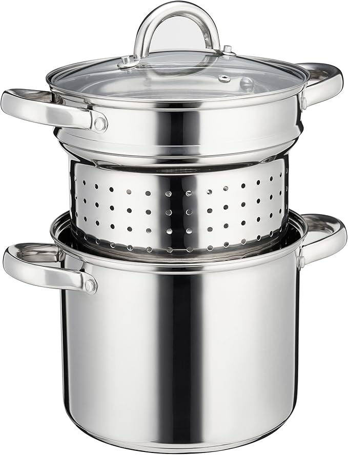 Cooks Professional Stainless Steel Pasta Pot l 5 Litre Stockpot with ...