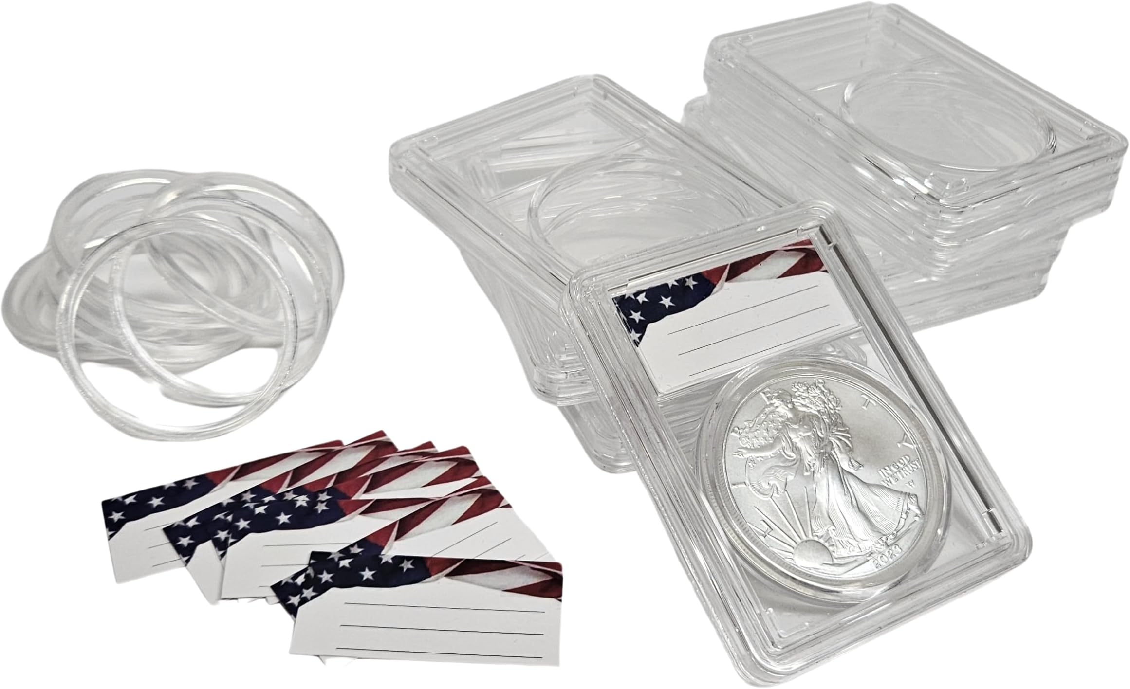 Amazon.com : Generic 8-Pack Premium Acrylic Coin Slab Holder with 38mm ...