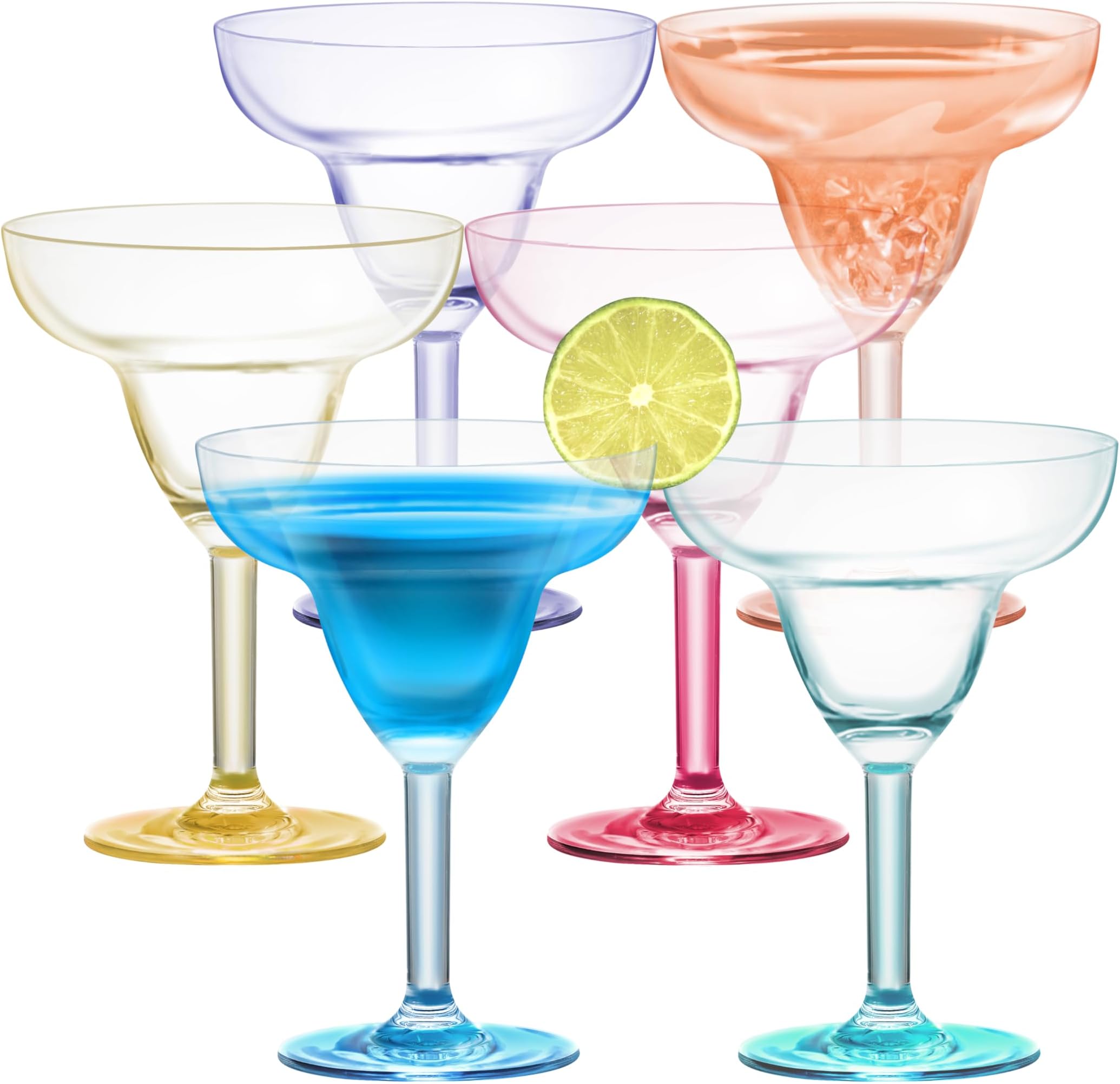 Amazon.com | TURNMEON 30 Pack Plastic Margarita Glasses 12 oz ...