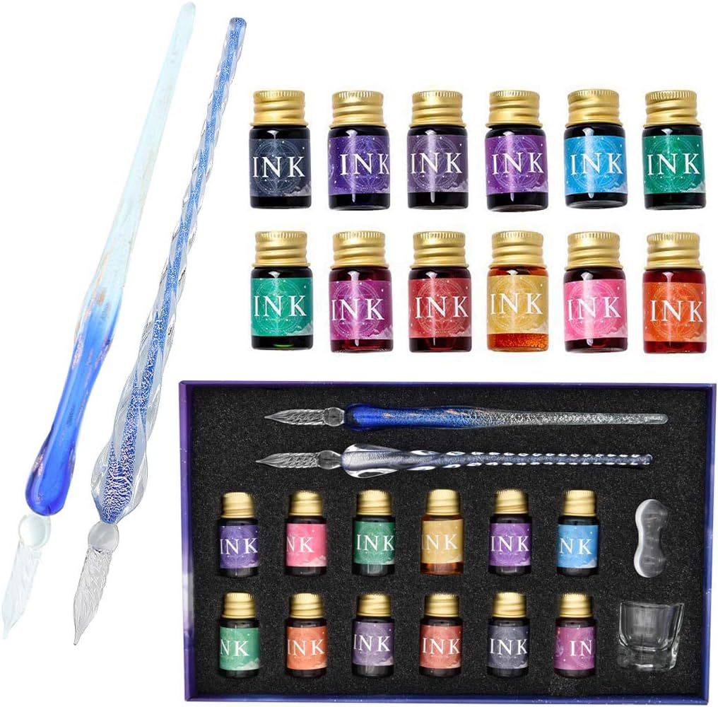 SIPLIV Handmade Glass Dip Pen Ink Set, Crystal Philippines | Ubuy