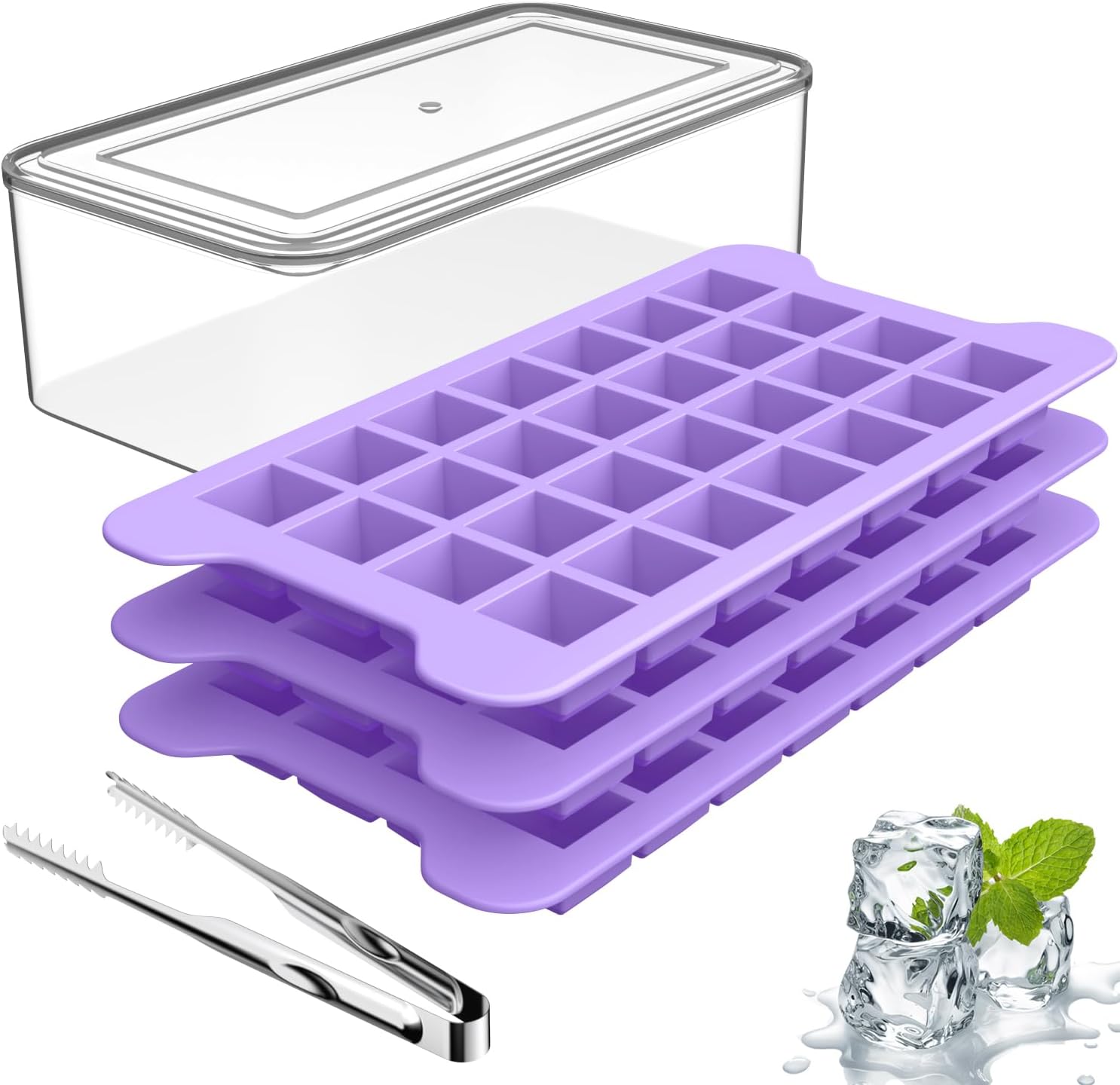 Amazon.com: Ice Cube Tray for Freezer with Bin: Easy Release 1Inch Ice ...