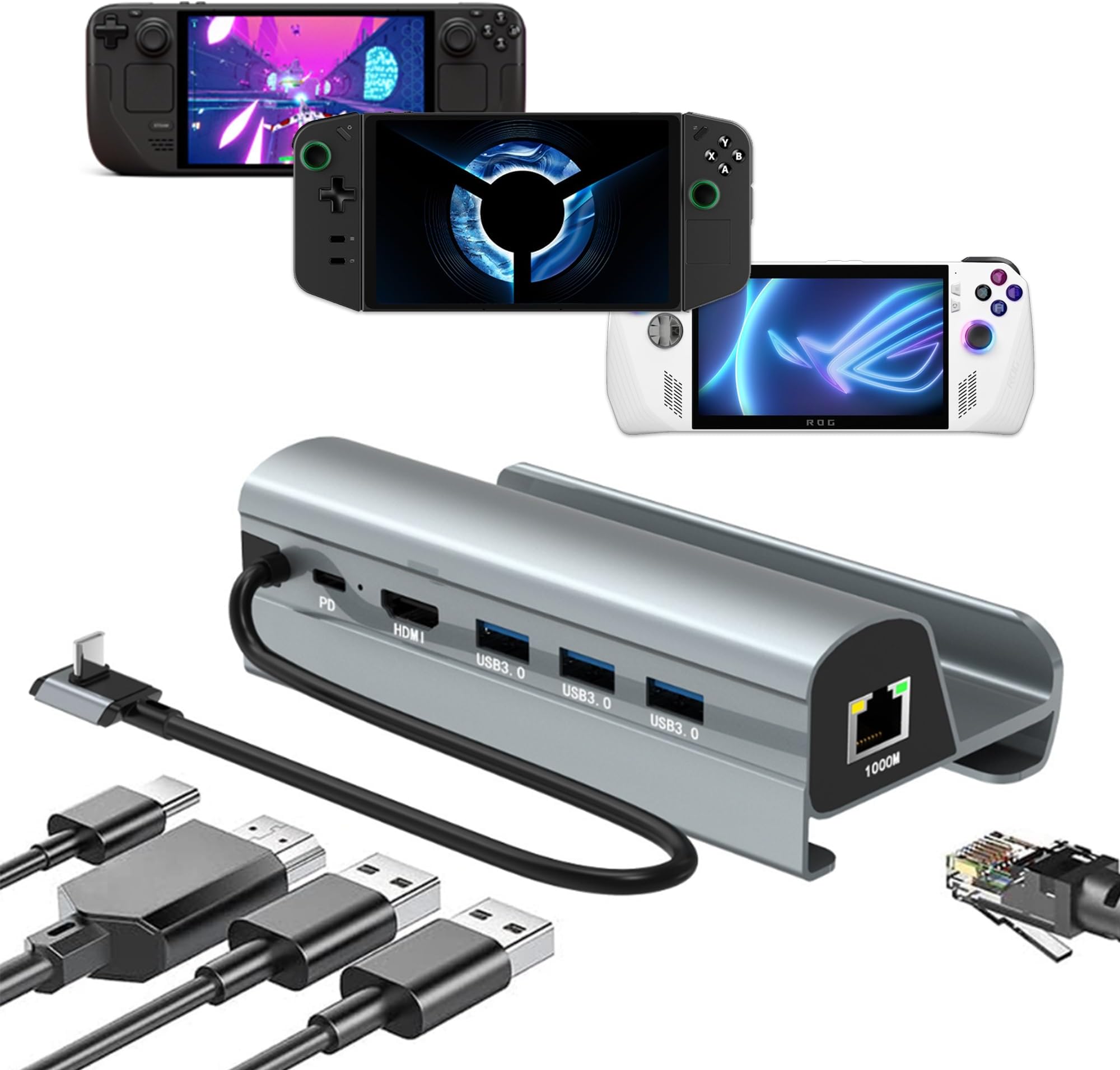 Amazon.com: Docking Station for Legion Go/Steam Deck/ROG Ally, 6-in-1 Legion Go Dock with HDMI 2 ...