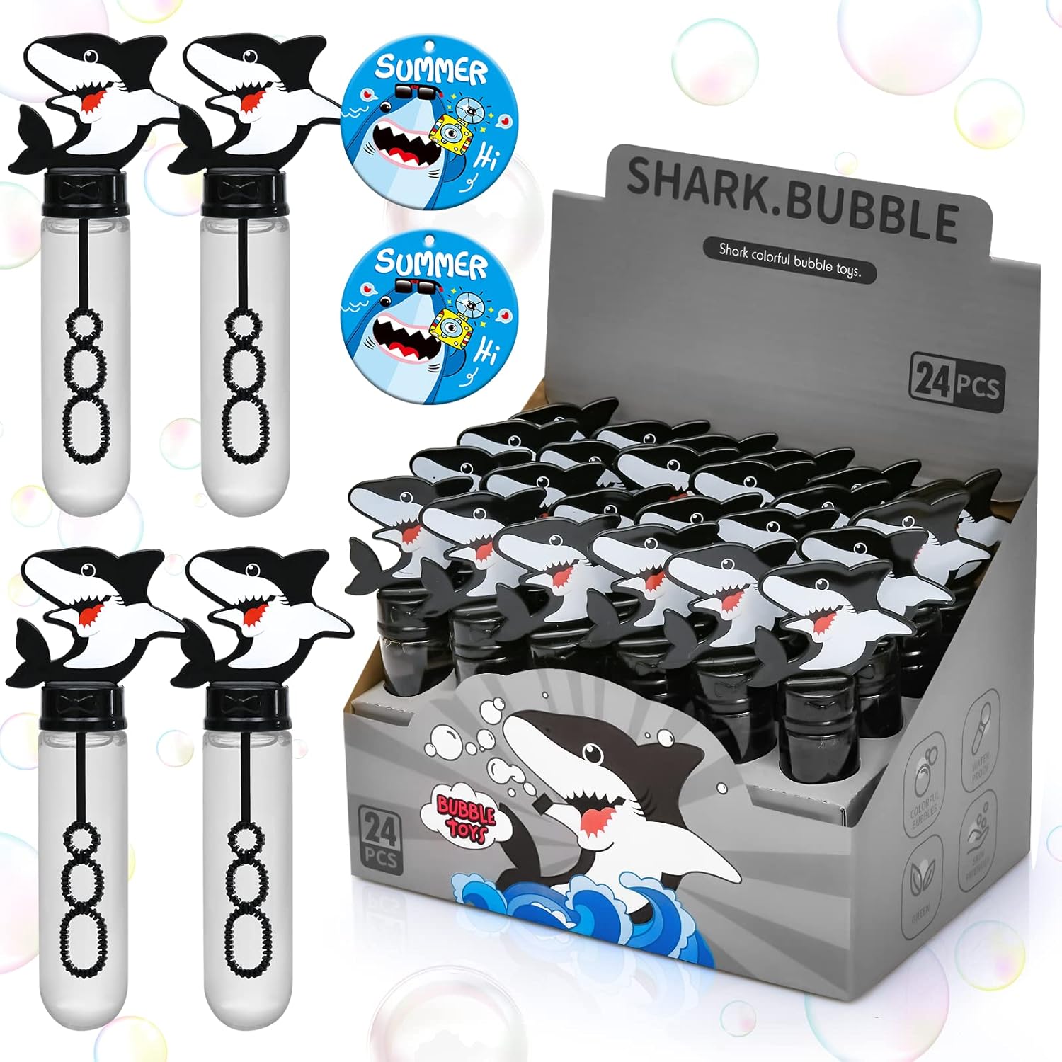 Amazon.com: Winrayk 24Pcs Shark Bubble Wands for Kids Bubbles Party ...