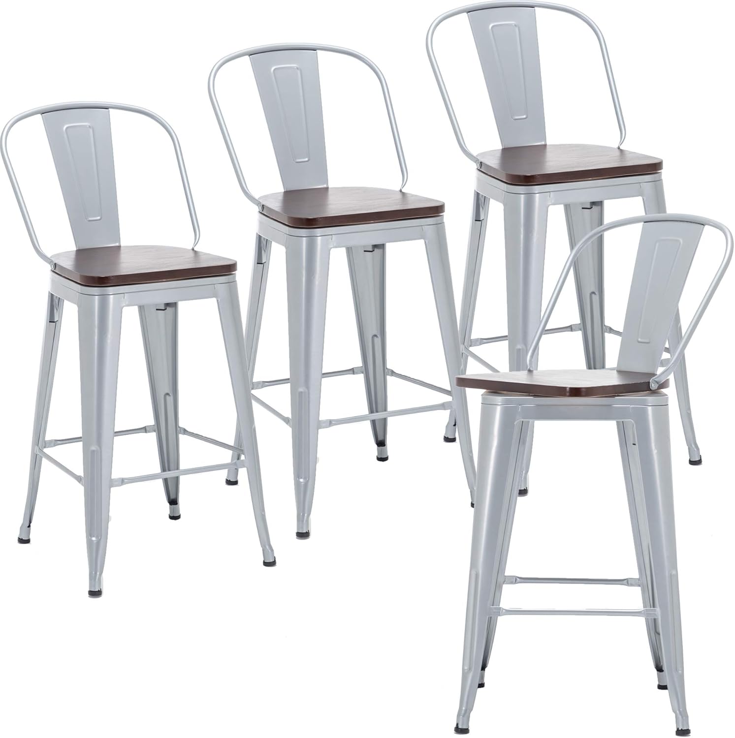 Amazon.com: Andeworld 30 Inch Swivel Bar Stools Industrial Metal ...