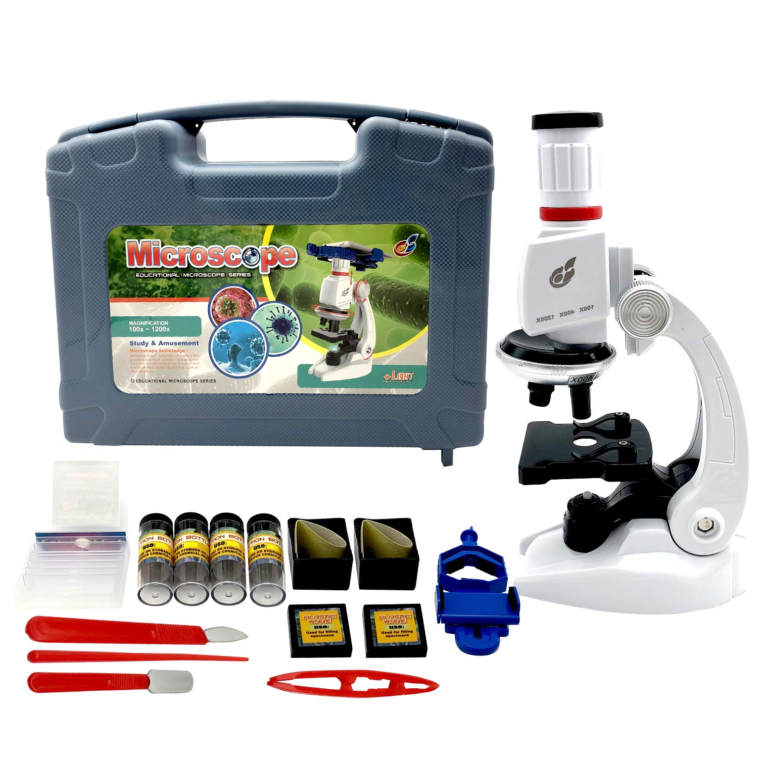 Microscope For Kids 100x 1200x Young Scientist Microscope Set Beginner ...