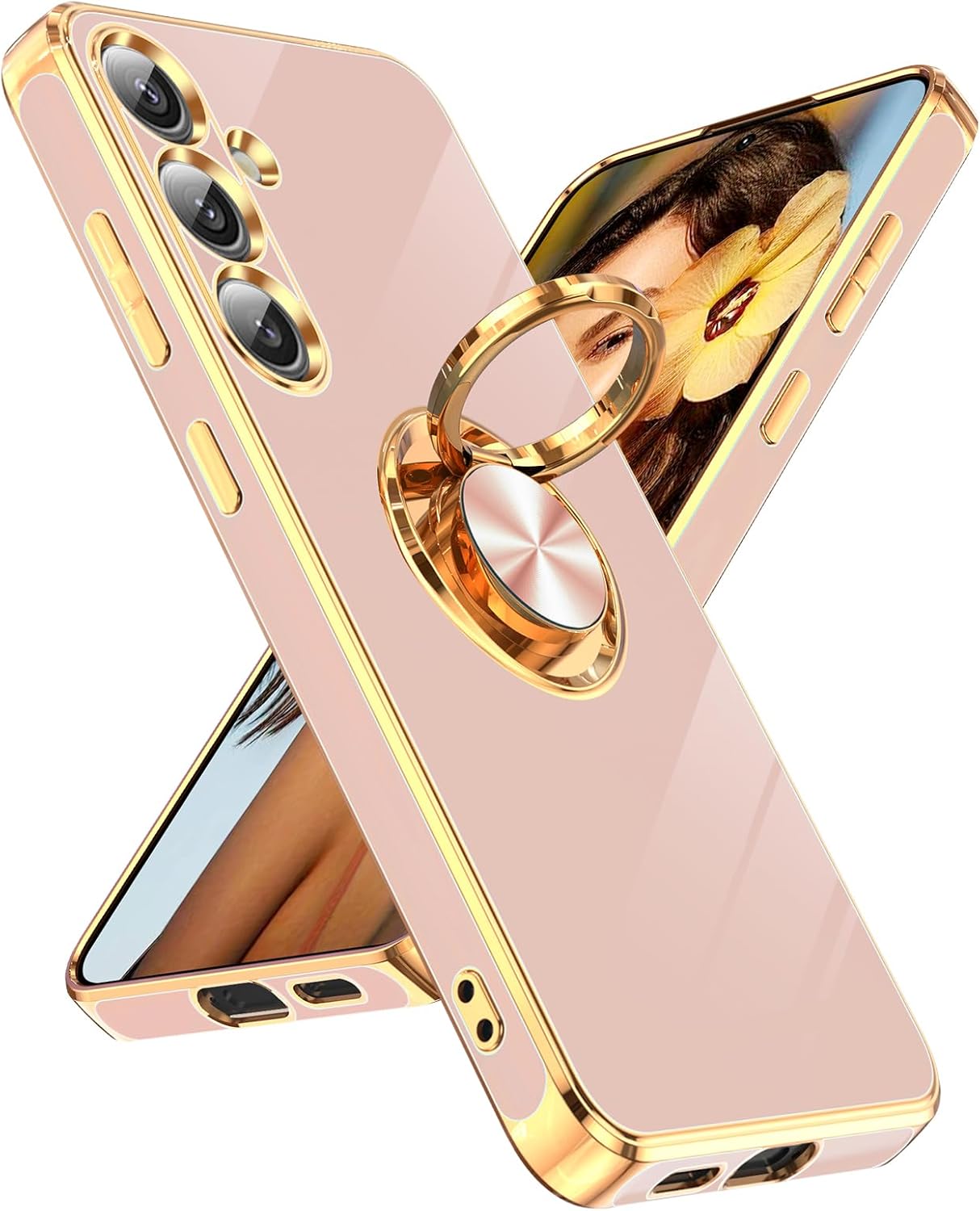 Amazon.com: LeYi for Samsung S25 Case: with 360° Rotatable Ring Holder Magnetic Kickstand ...