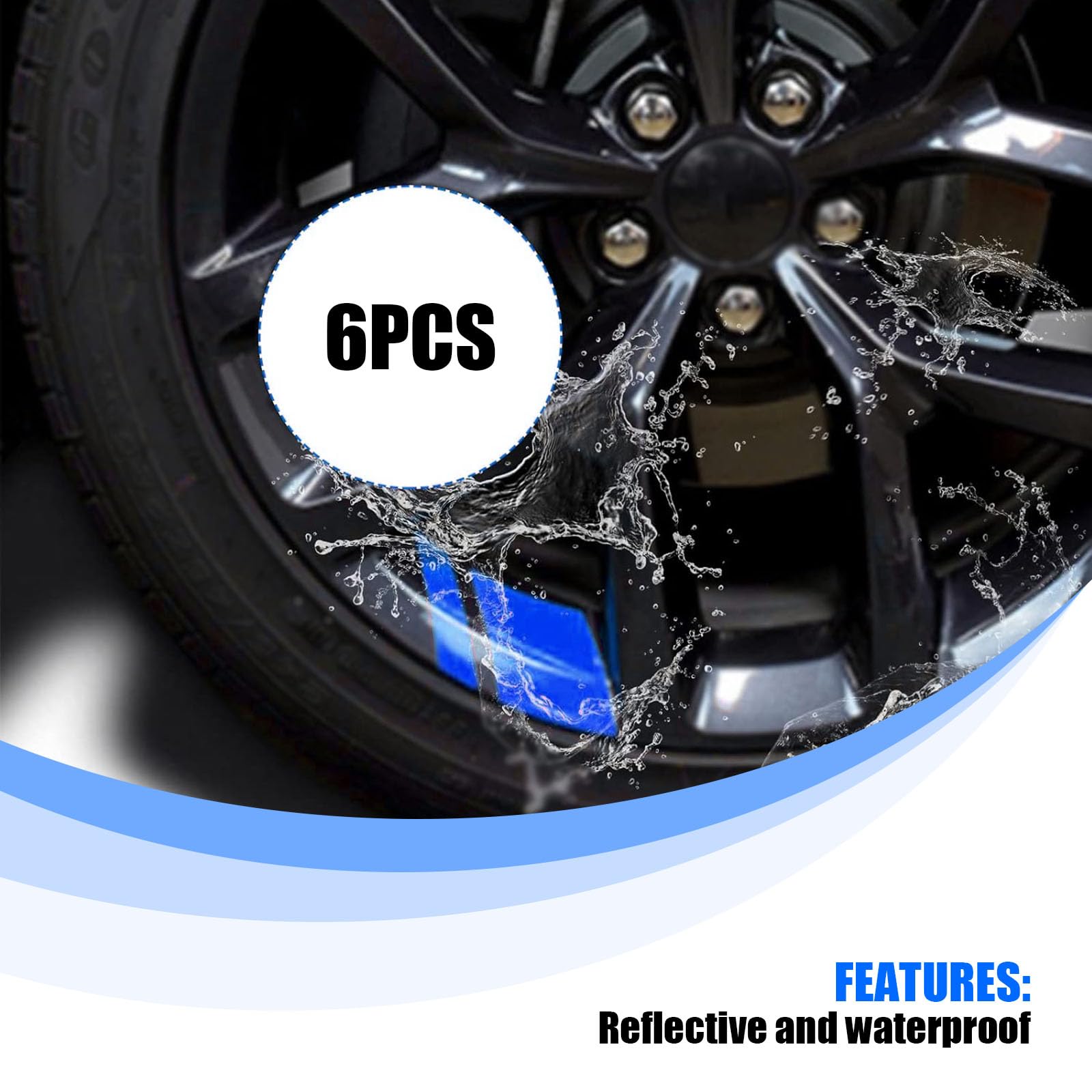 Snapklik.com : Nowkont Pack-6 Car Wheel Rim Reflective Sticker, 3.93" X ...