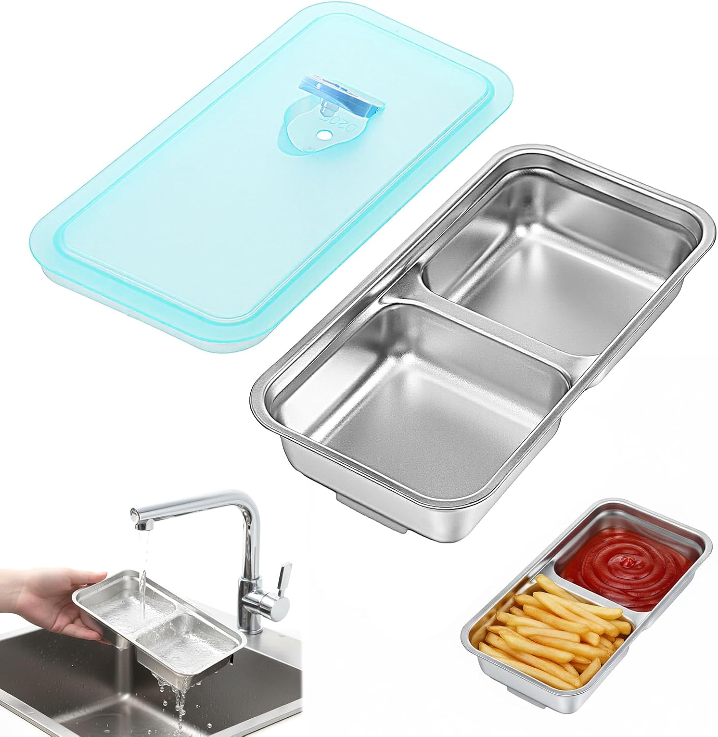 Amazon.com: FdcLixuvol Stainless Steel Snack Containers Double ...