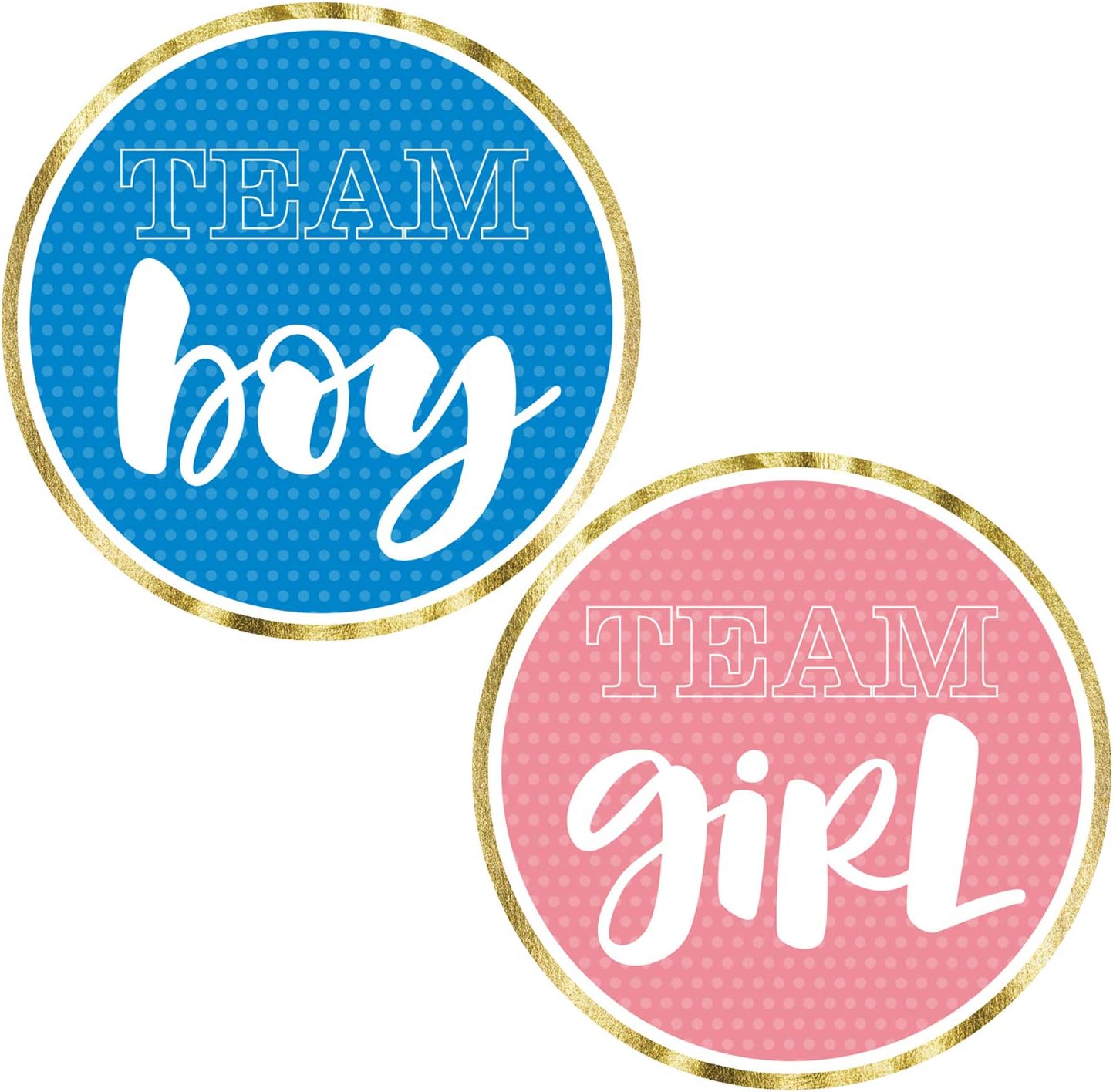 Amazon.com: Deluxe Gender Reveal Party Stickers, Team Staches and Team ...