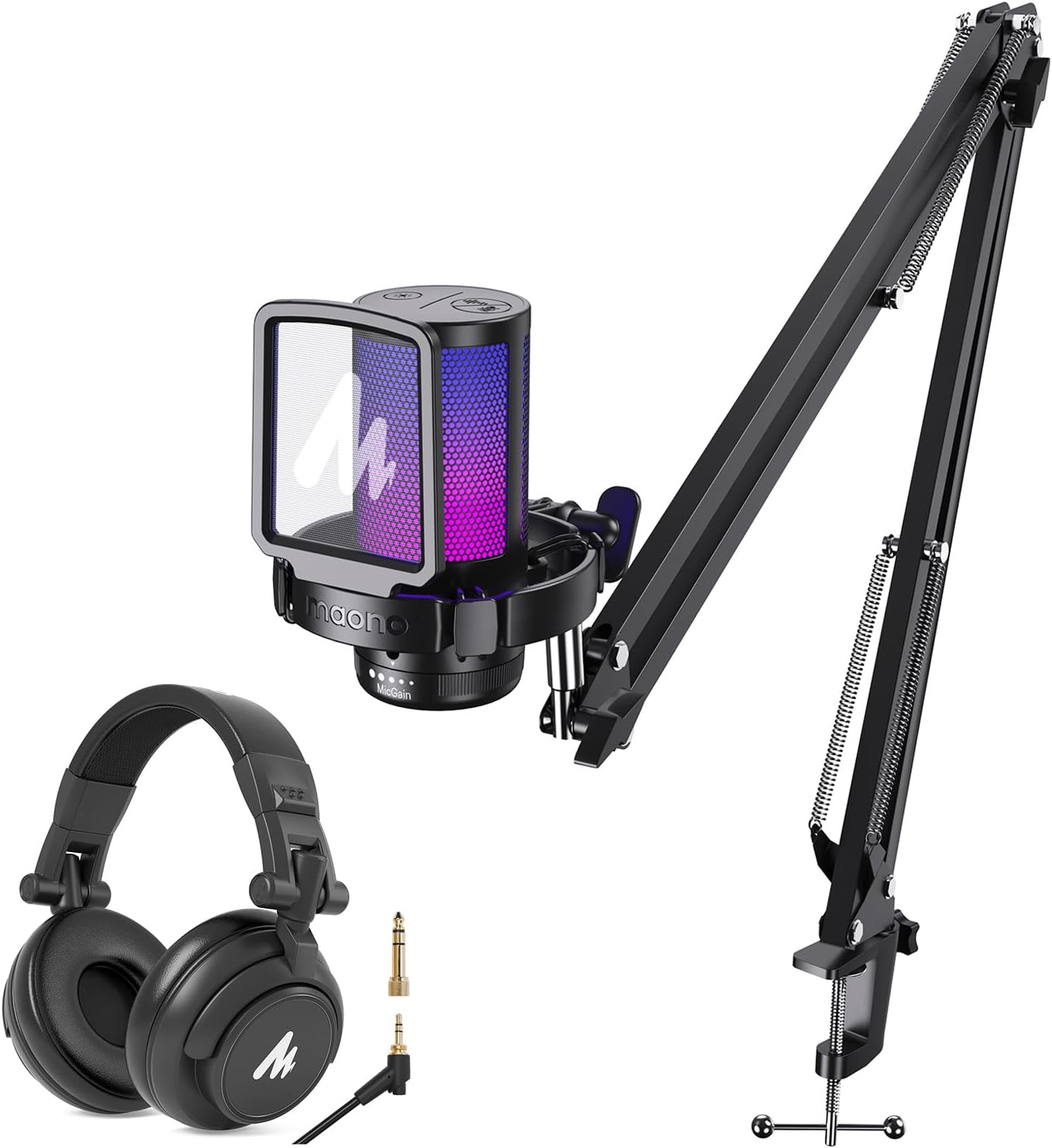 Amazon.com: MAONO Gaming USB Microphone with Headphones, Noise ...