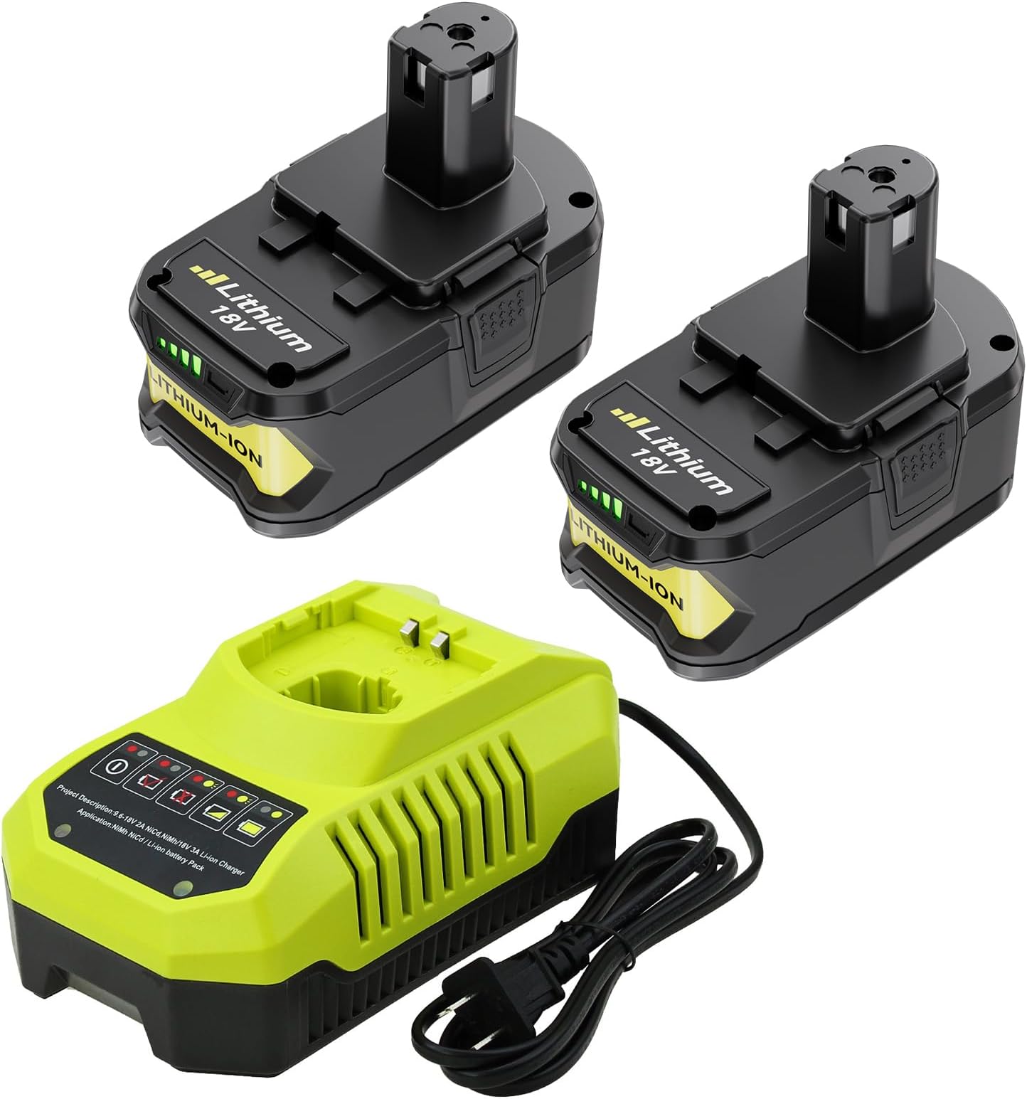 Amazon.com: 2-Pack Upgraded 6.0Ah Replacement for Ryobi 18V Battery and ...