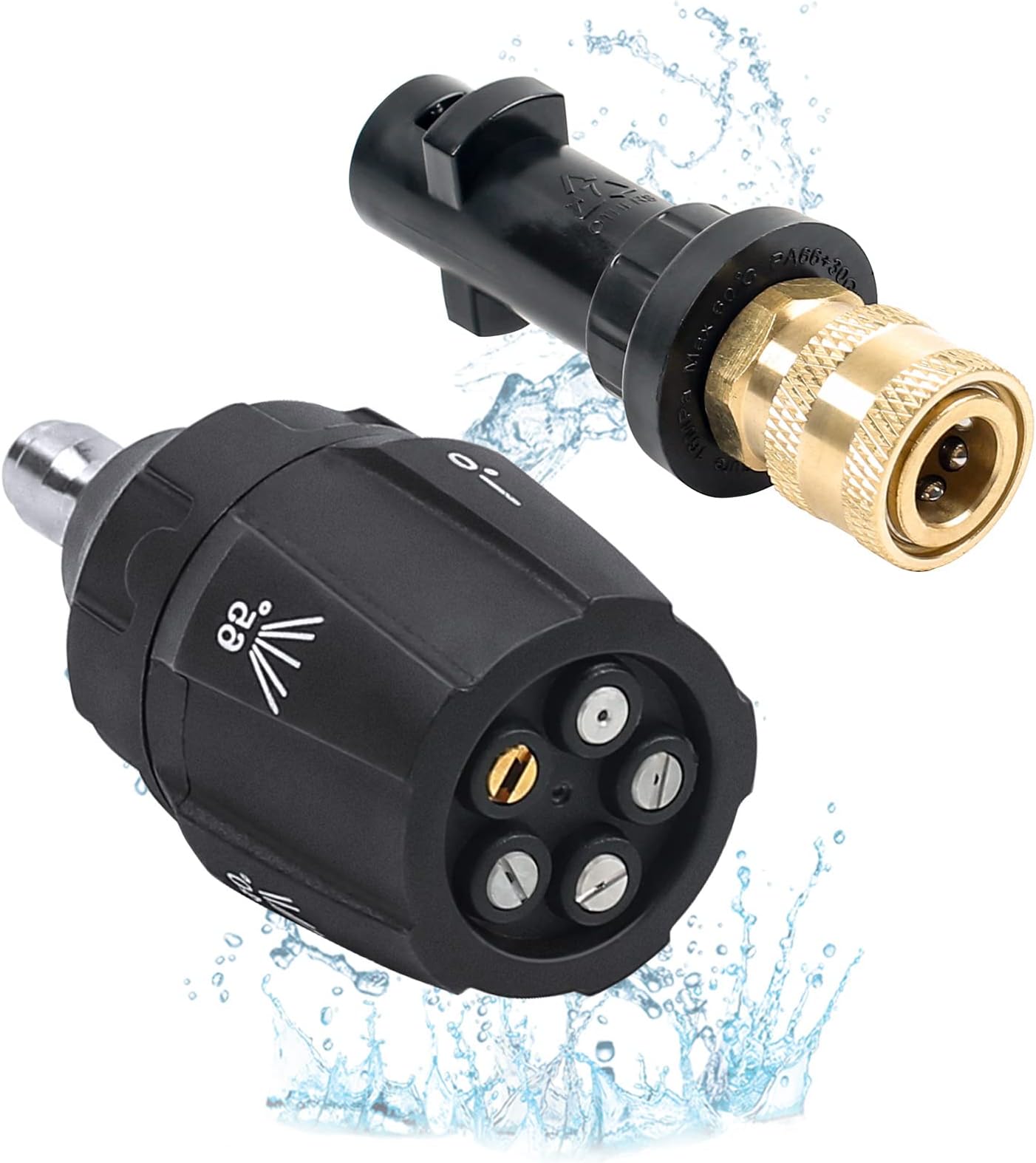 MaxEarn 1/4'' Quick Connect Fitting with 5-in-1 Turbo Nozzle Tip ...