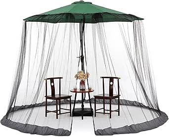 Patio Umbrella Outdoor Table Net - OKSTENCK 12 x 8ft Hanging Mesh Tent ...