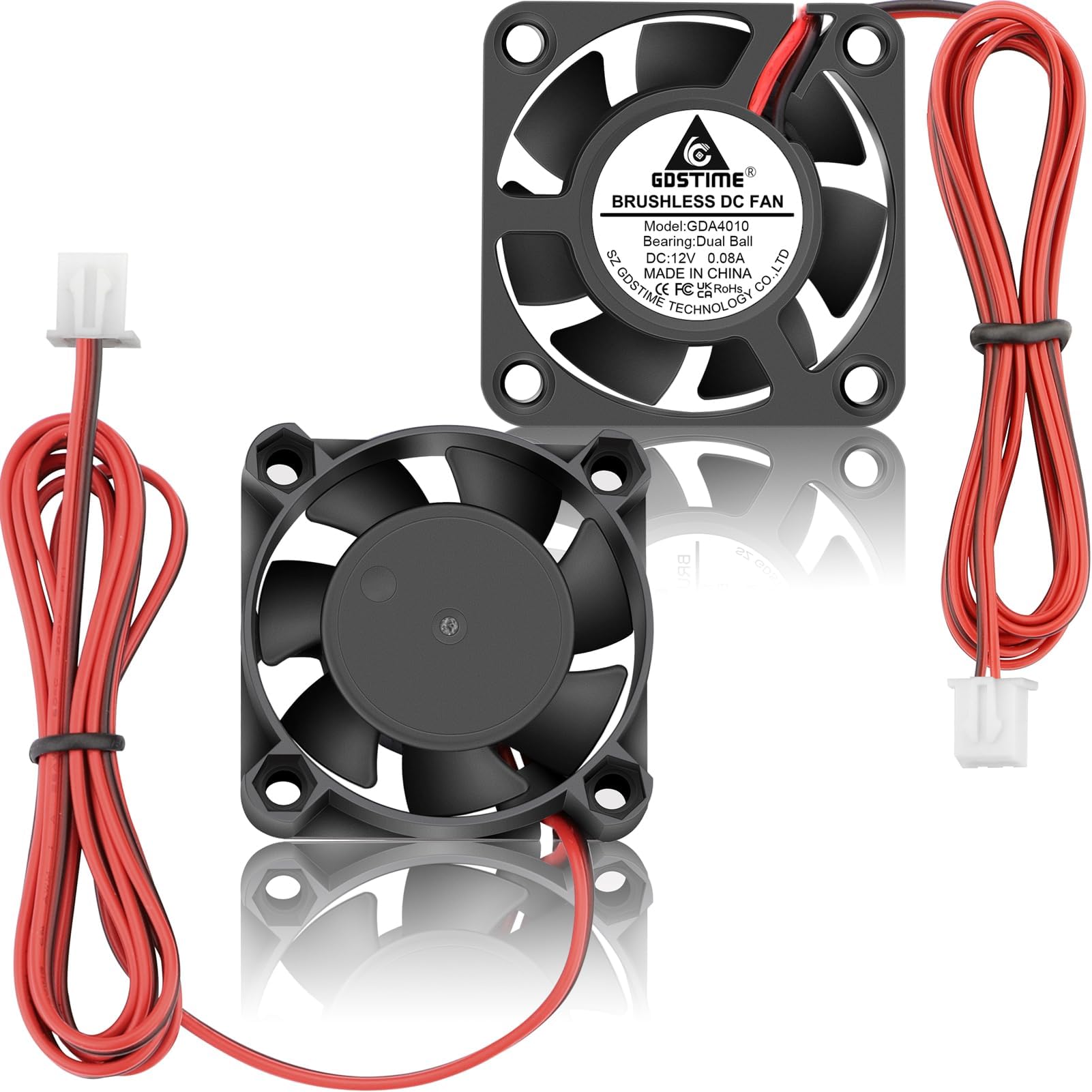 Amazon.com: 2-Packs 40 x 40 x 10mm 4010 12V 0.10A Brushless DC Cooling ...