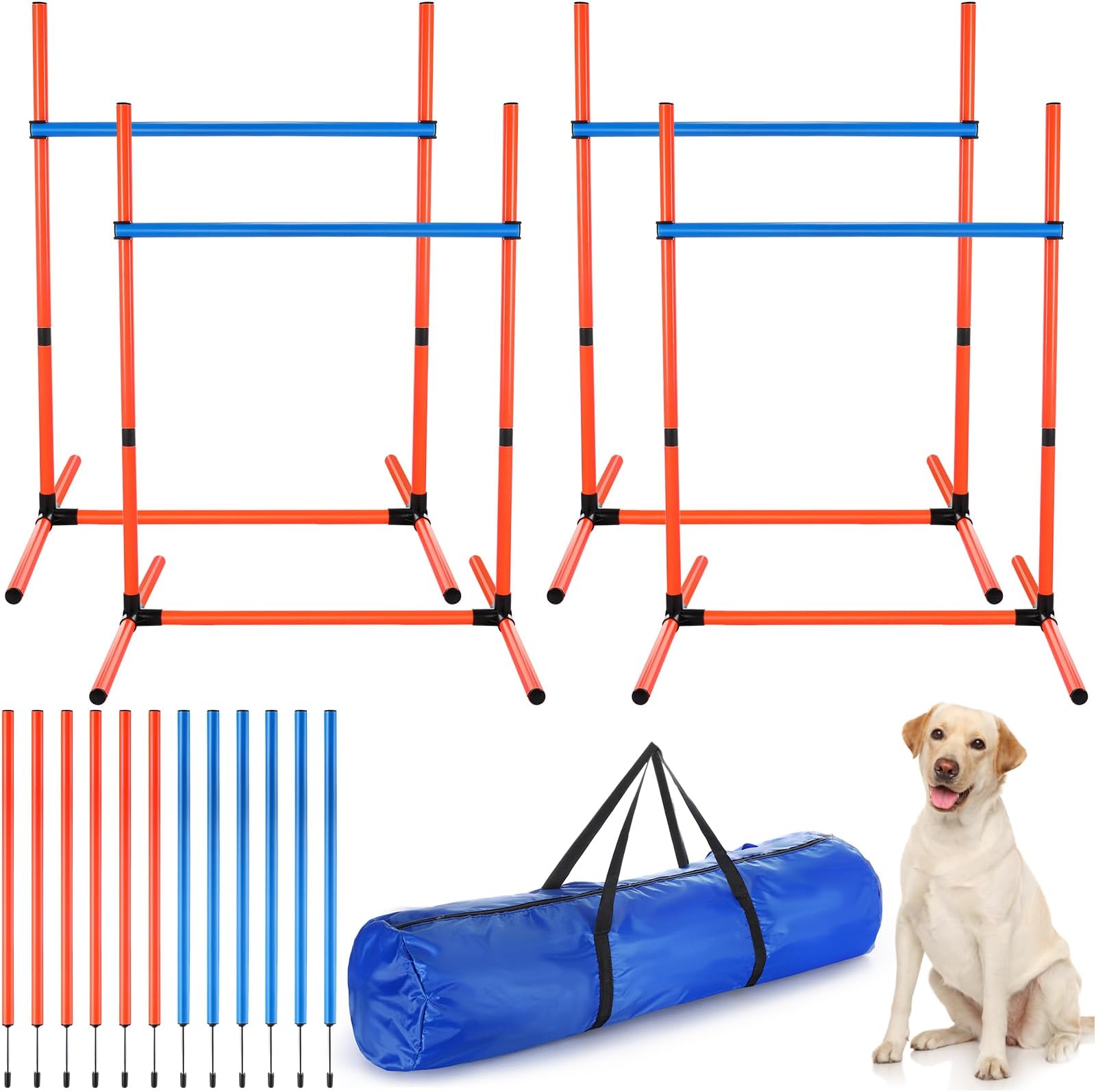 Amazon.com : Shappy 16 Pcs Dog Agility Equipment with Adjustable Height ...